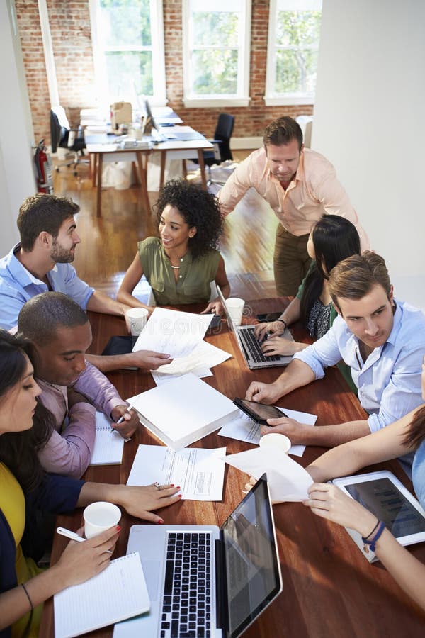 Office Workers Meeting in Lobby Stock Photo - Image of entrepreneur ...