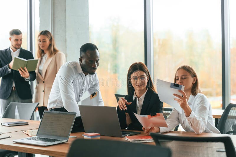 Group of Office Workers are Together Indoors Stock Photo - Image of ...