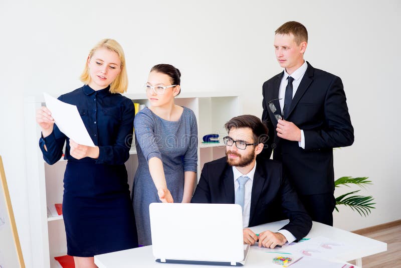 Group of office workers stock photo. Image of team, together - 98426716