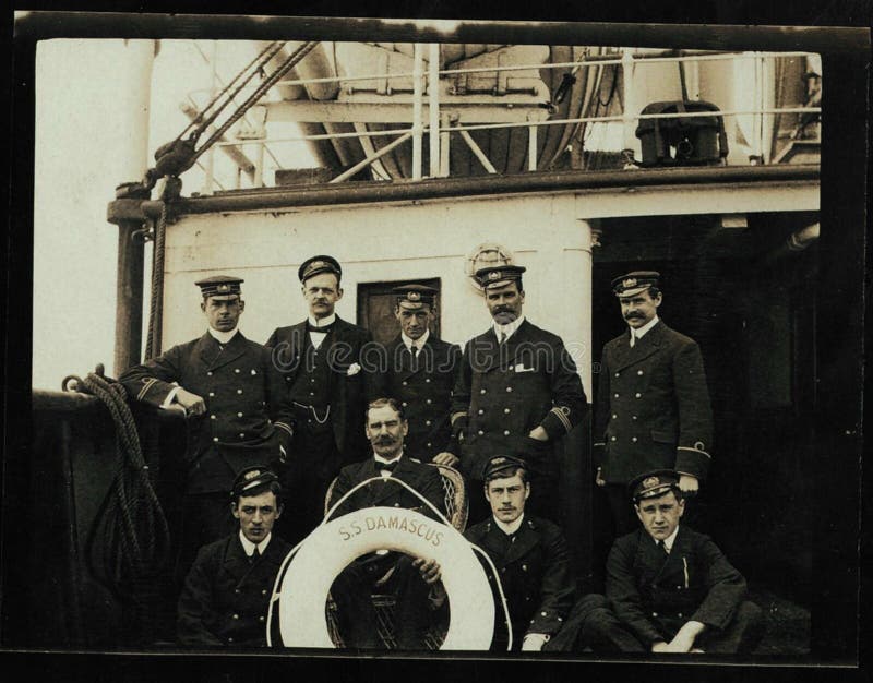 Group Of Officers On The Deck Of SS DAMASCUS Stock Photo - Image of ...