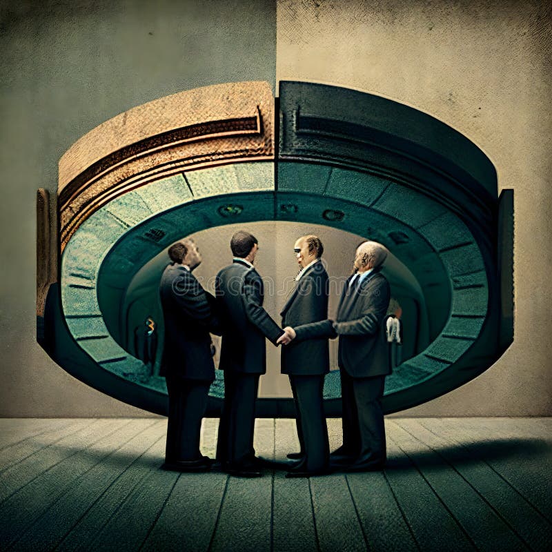 A Group of Old Man are Shaking Their Hands Ignoring Other People ...