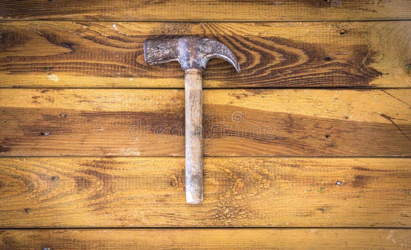 Group of Old Oxide Vintage Tools. Hammers Stock Photo - Image of board ...