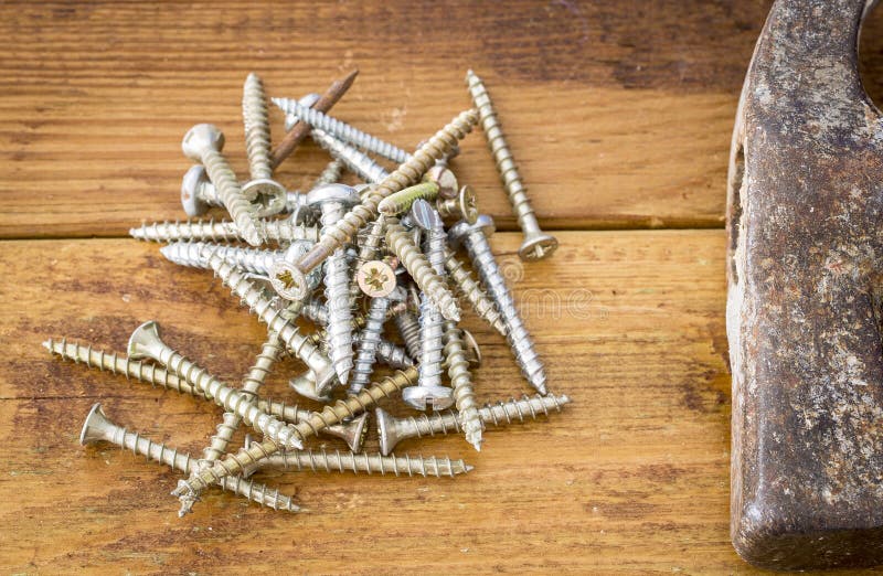 Group of Old Oxide Vintage Tools. Screws Stock Image - Image of metal ...