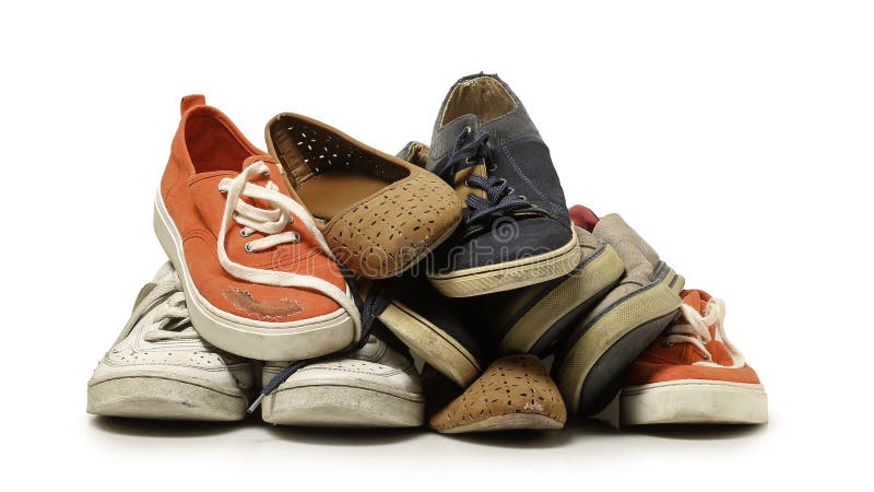 Group of old shoes stock photo. Image of detail, collection - 321449920