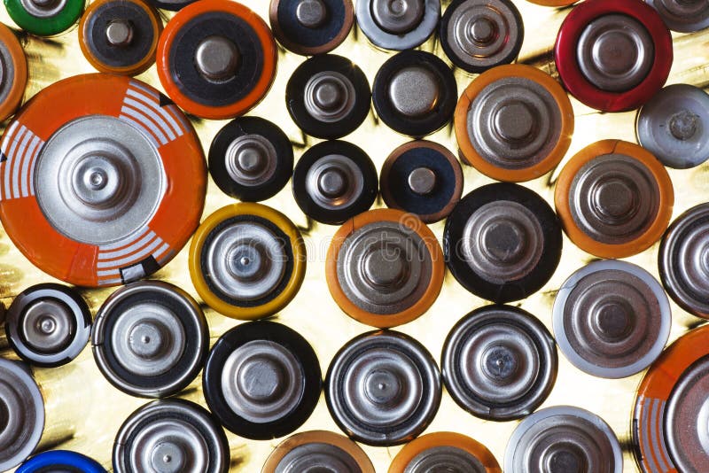 Many various batteries. stock image. Image of group - 100156867