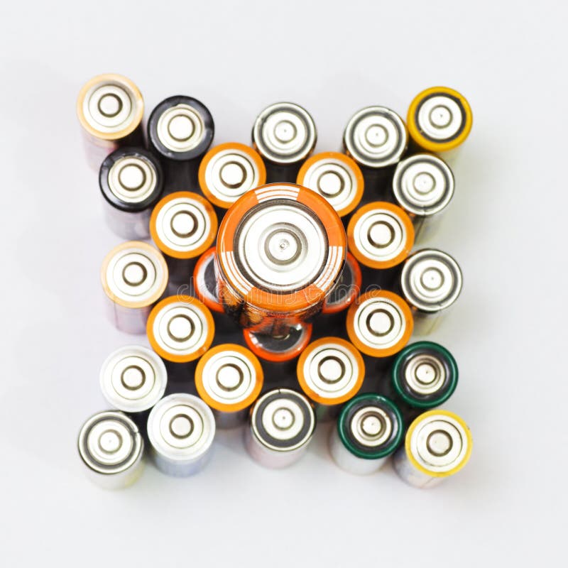Many various batteries. stock photo. Image of group - 100537204