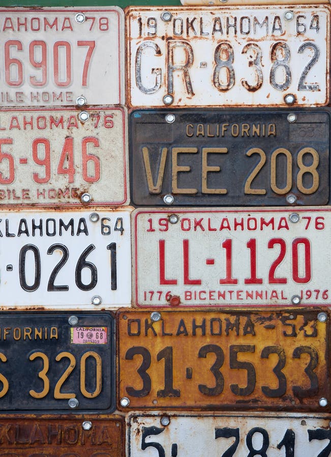 Group of Old Vintage American License Plates Editorial Photography ...