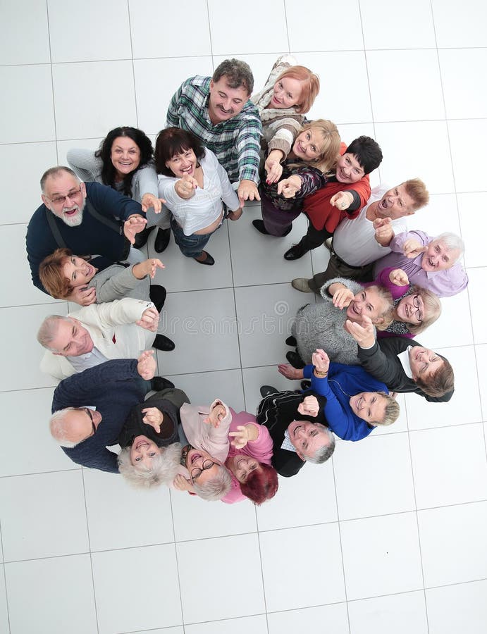 Group of Older People Together Pointing at You. Stock Image - Image of ...