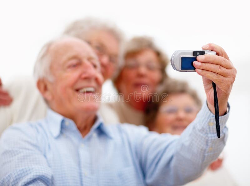 Group of Older People Using Camera Stock Image - Image of girls ...