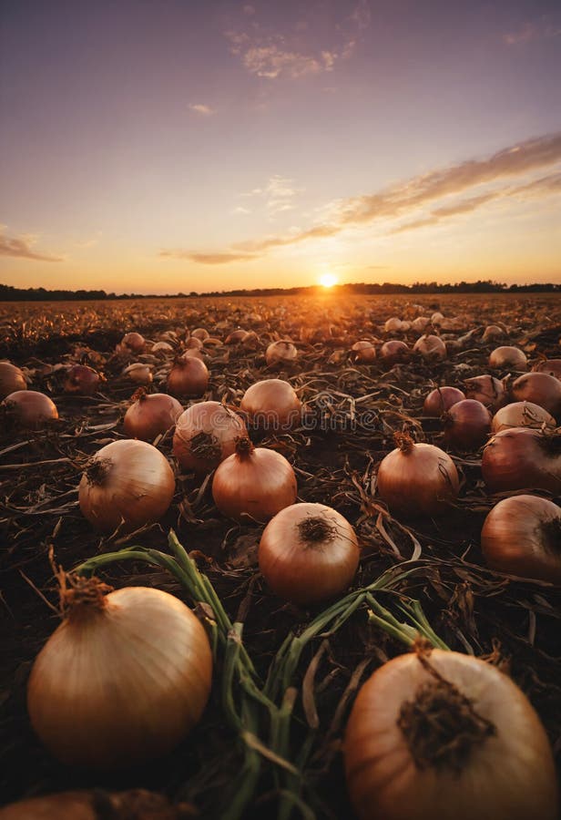 Group of Onions in Field stock image. Image of rural - 311186517