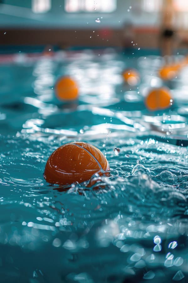 A Group of Orange Balls Float on the Surface of a Pool, Perfect for Use ...
