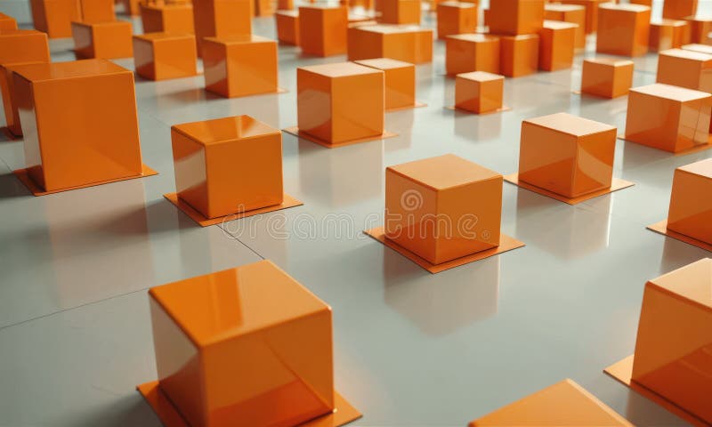 A Group of Orange Cubes are Arranged on a White Surface. Stock ...