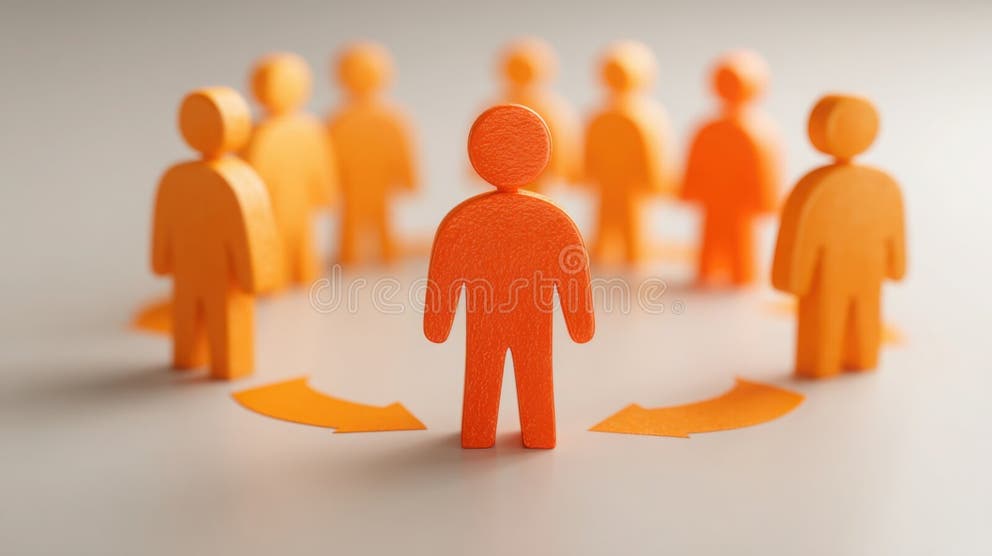 A Group of Orange People Representing People-centric Leadership Concept ...