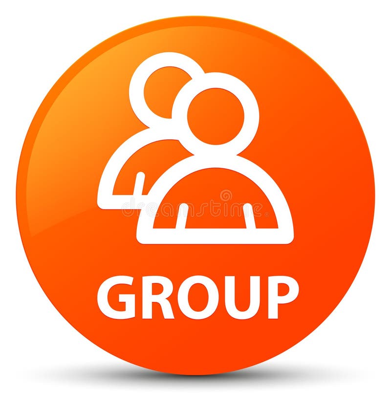 Group orange round button stock illustration. Illustration of team ...