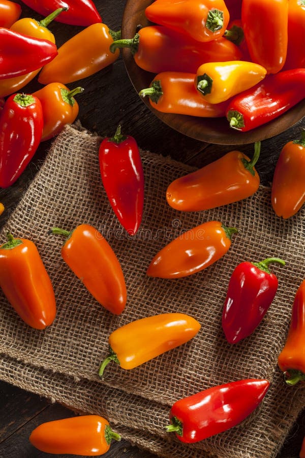 Group of Organic Colorful Hot Peppers Stock Photo - Image of yellow ...