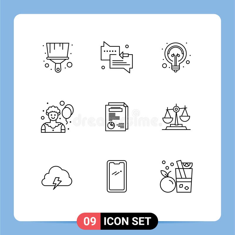 Group of 9 Outlines Signs and Symbols for Presentation, Layout, Idea ...