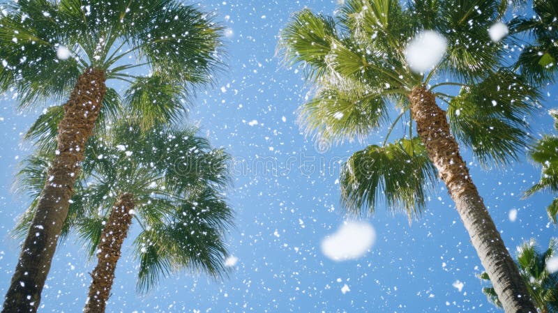 Group Palm Trees Covered Snow Stock Photos - Free & Royalty-Free Stock ...
