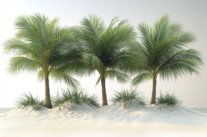 Group Palm Trees Standing Tall Sunny Sandy Beach Stock Photos - Free ...