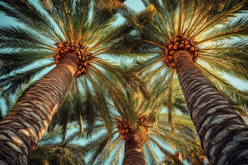 A Group of Palm Trees Standing Together in a Landscape Setting Stock ...