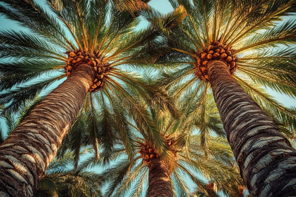 A Group of Palm Trees Standing Together in a Landscape Setting Stock ...
