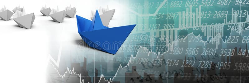 Group of Paper Boats on Statistic Charts Stock Illustration ...