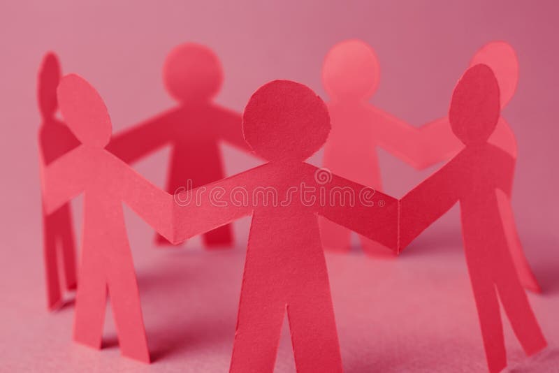 Group of Paper Chain People Stock Image - Image of crowded, diversity ...