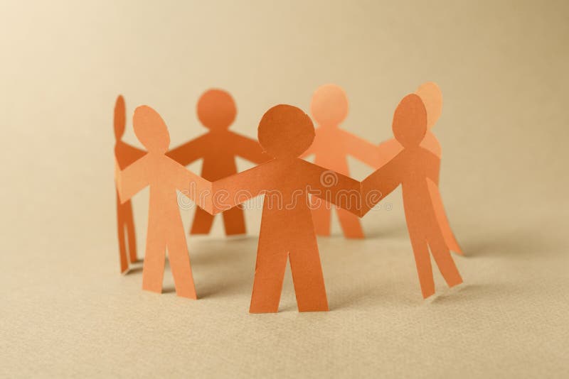 Group of Paper Chain People Stock Photo - Image of humanity, friendship ...
