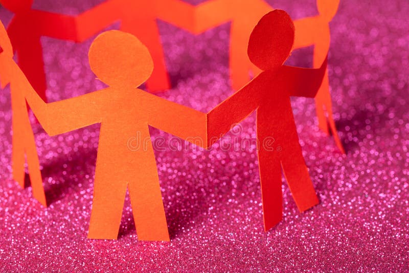 Group of Paper Chain People Stock Image - Image of couples, diverse ...