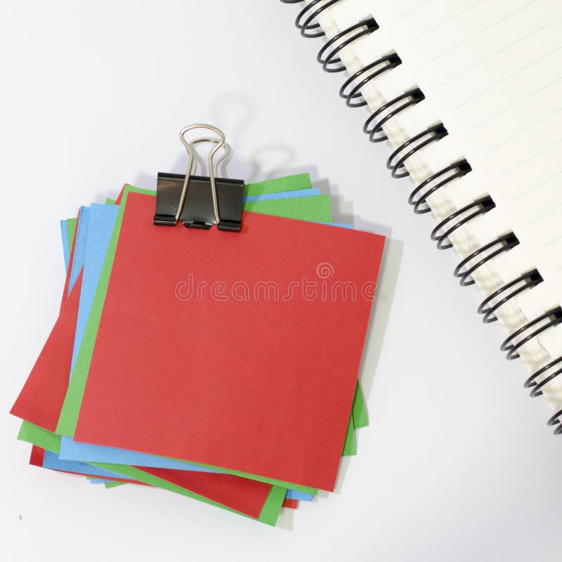 Group of Paper Note with Notebook Stock Photo - Image of office ...