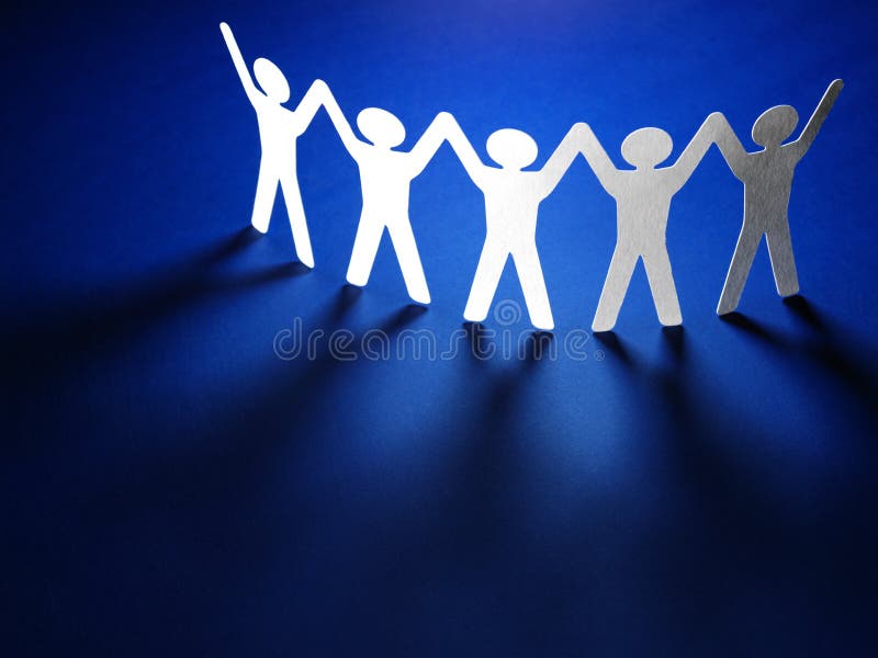 Group of Paper People Holding Hands. Stock Photo - Image of group ...