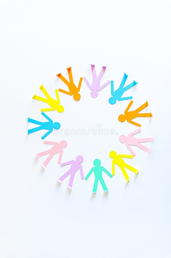 Group of Paper People Silhouettes Concept of Social Help and ...
