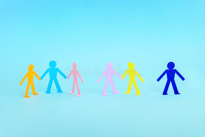 Group of Paper People Silhouettes Standing in Rows, Concept of ...