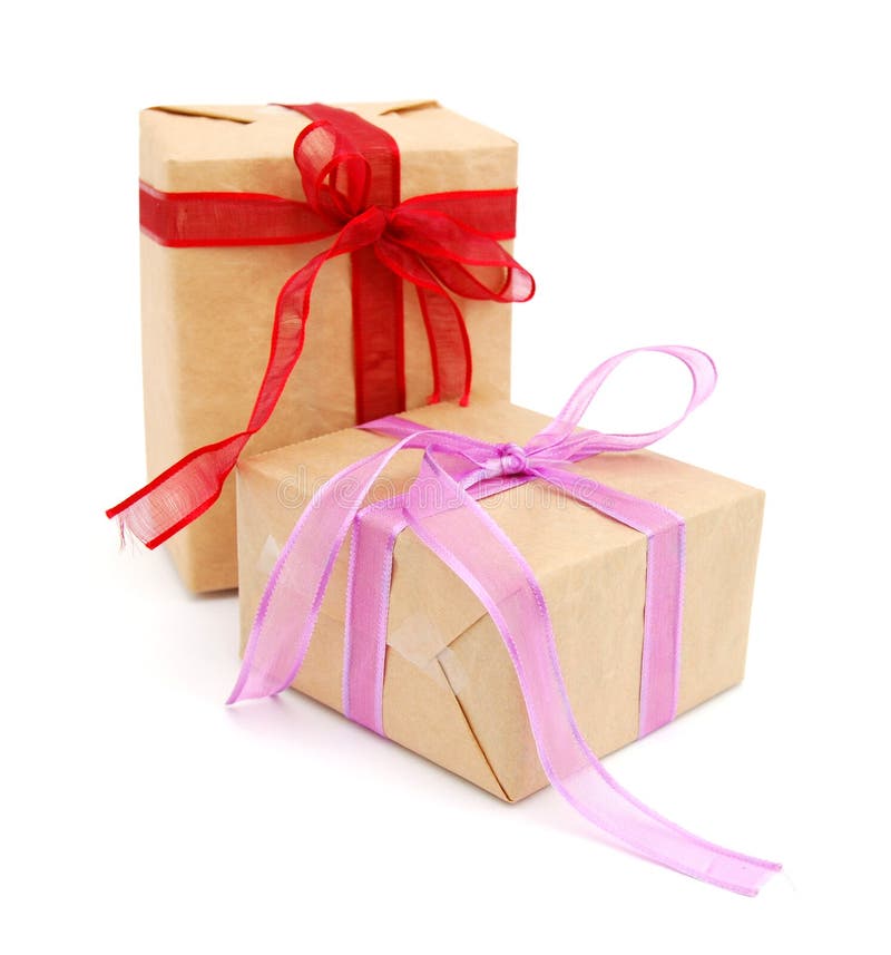 Parcel Wrapped with Brown Paper Stock Photo - Image of burlap, pack ...