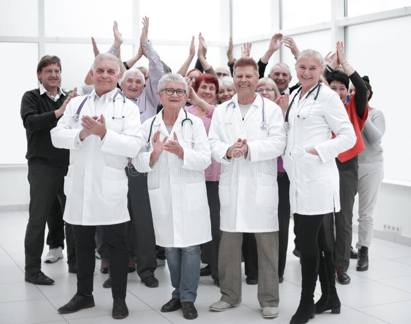 Group of the Patients Celebrate Their Recovery Stock Image - Image of ...