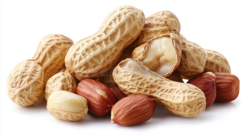 Group of Peanuts, a Collection of Peanuts, with One Nut Split Open To ...