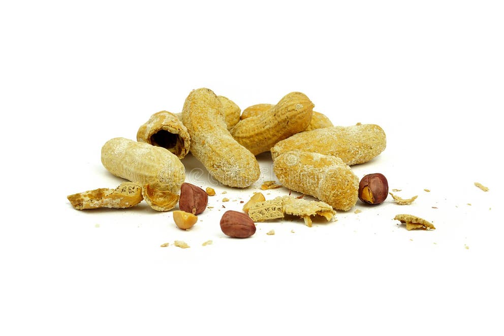 Group of Peanuts in Husks and Peeled from Husks Stock Image - Image of ...