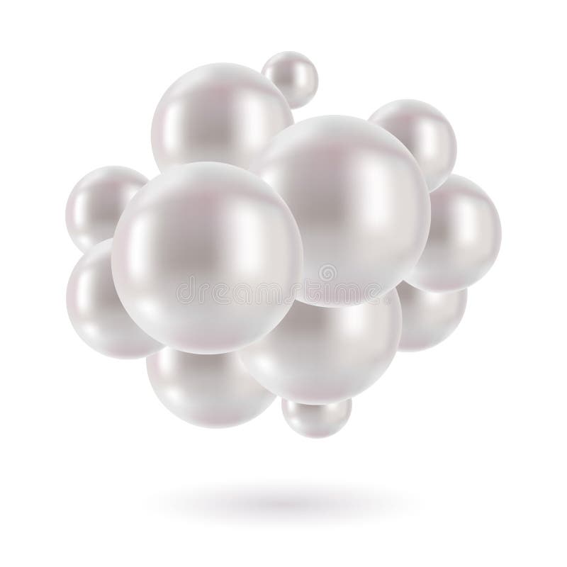 Group of pearls isolated. stock vector. Illustration of light - 45945470