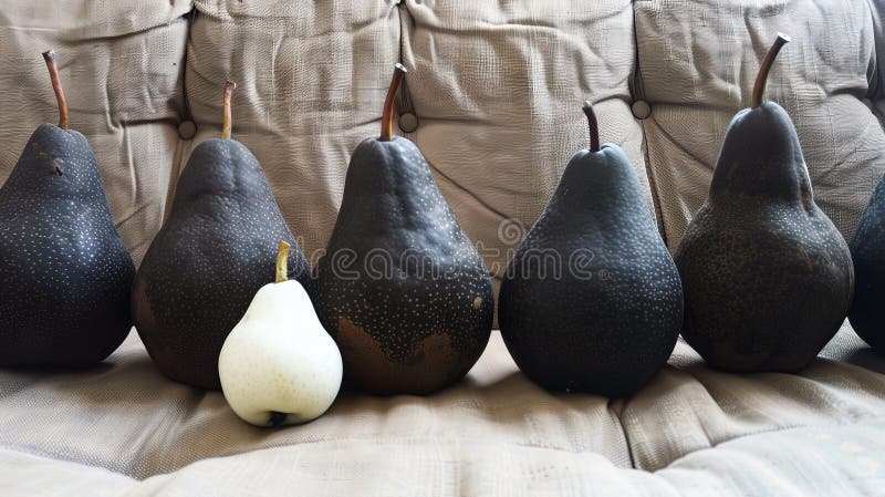 A Group of Pears are Lined Up on a Couch, AI Stock Photo - Image of ...