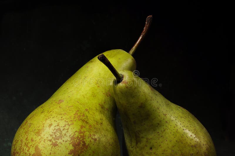 Group of Pears Over Green Background Stock Photo - Image of nature ...