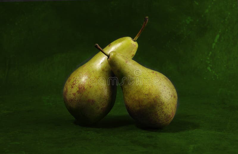 Group of Pears Over Green Background Stock Image - Image of autumn ...
