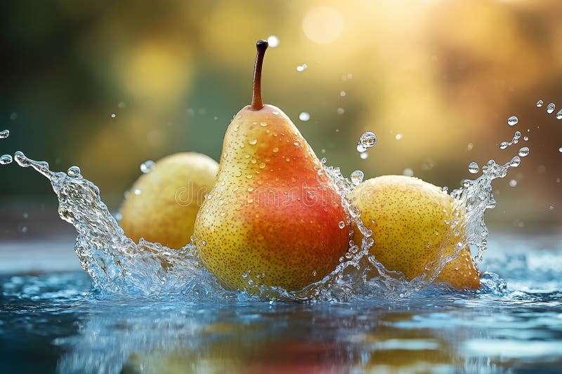 A Group of Pears are in a Pool of Water Stock Illustration ...