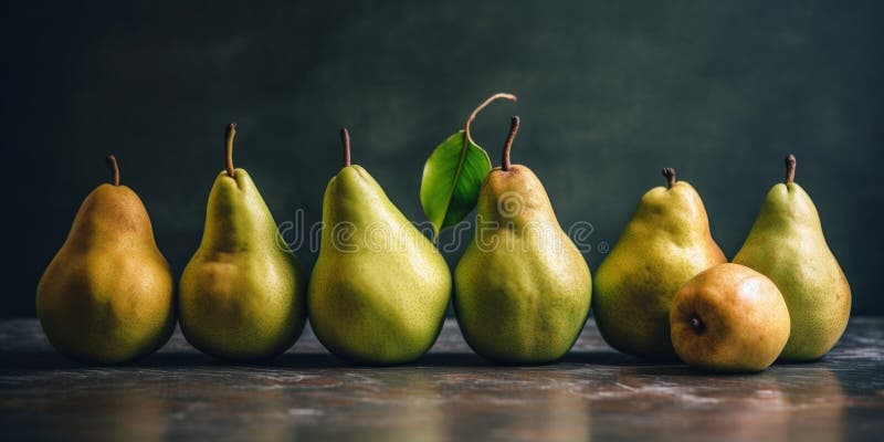 A Group of Pears Sitting Next To Each Other. Generative AI Image. Stock ...