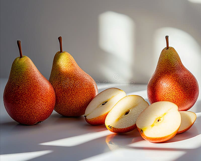 Group Three Pears Sitting Top Table Stock Photos - Free & Royalty-Free ...