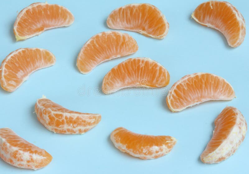 A Group of Peeled Clementine Pieces Stock Image - Image of food ...