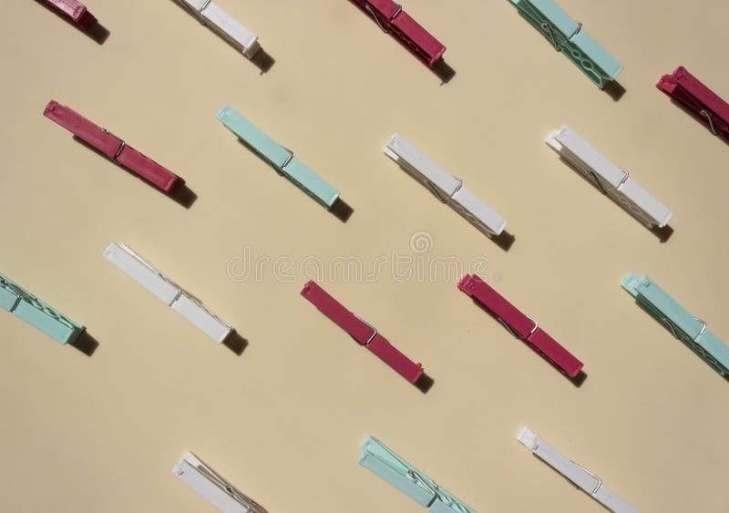 Group of Peg Isolated on Pastel Background. Stock Image - Image of ...