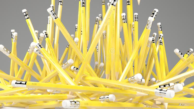 A Group of Pencils Floating in Midair Stock Illustration - Illustration ...