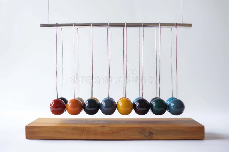 Group of Pendulums Hanging from a Wooden Stand. Ideal for Science ...