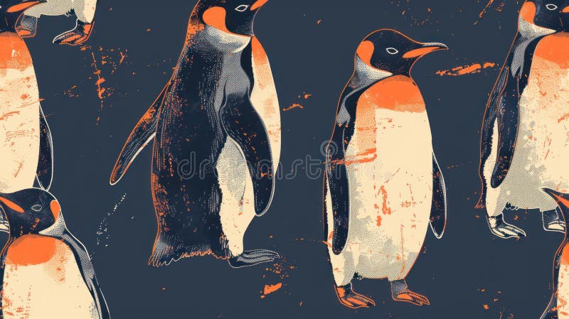 Group of Penguins Standing Together Stock Image - Image of flippers ...