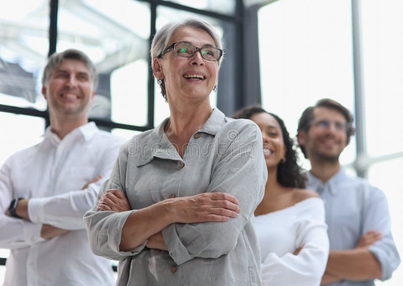 A Group of Pensive Business People Looking into Stock Photo - Image of ...