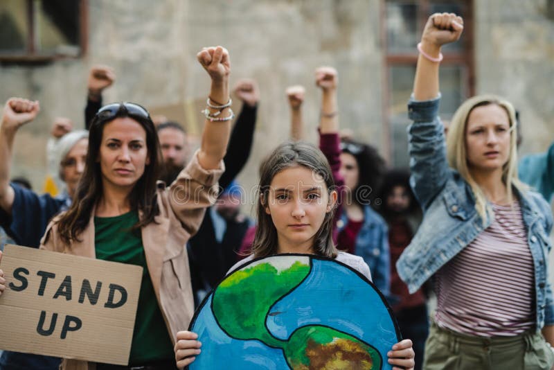 Group of People Activists Protesting on Streets, Strike and ...